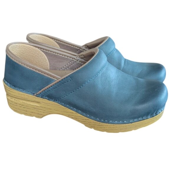 Dansko | Shoes | Dansko Blue Leather Clogs Size 36 | Poshmark